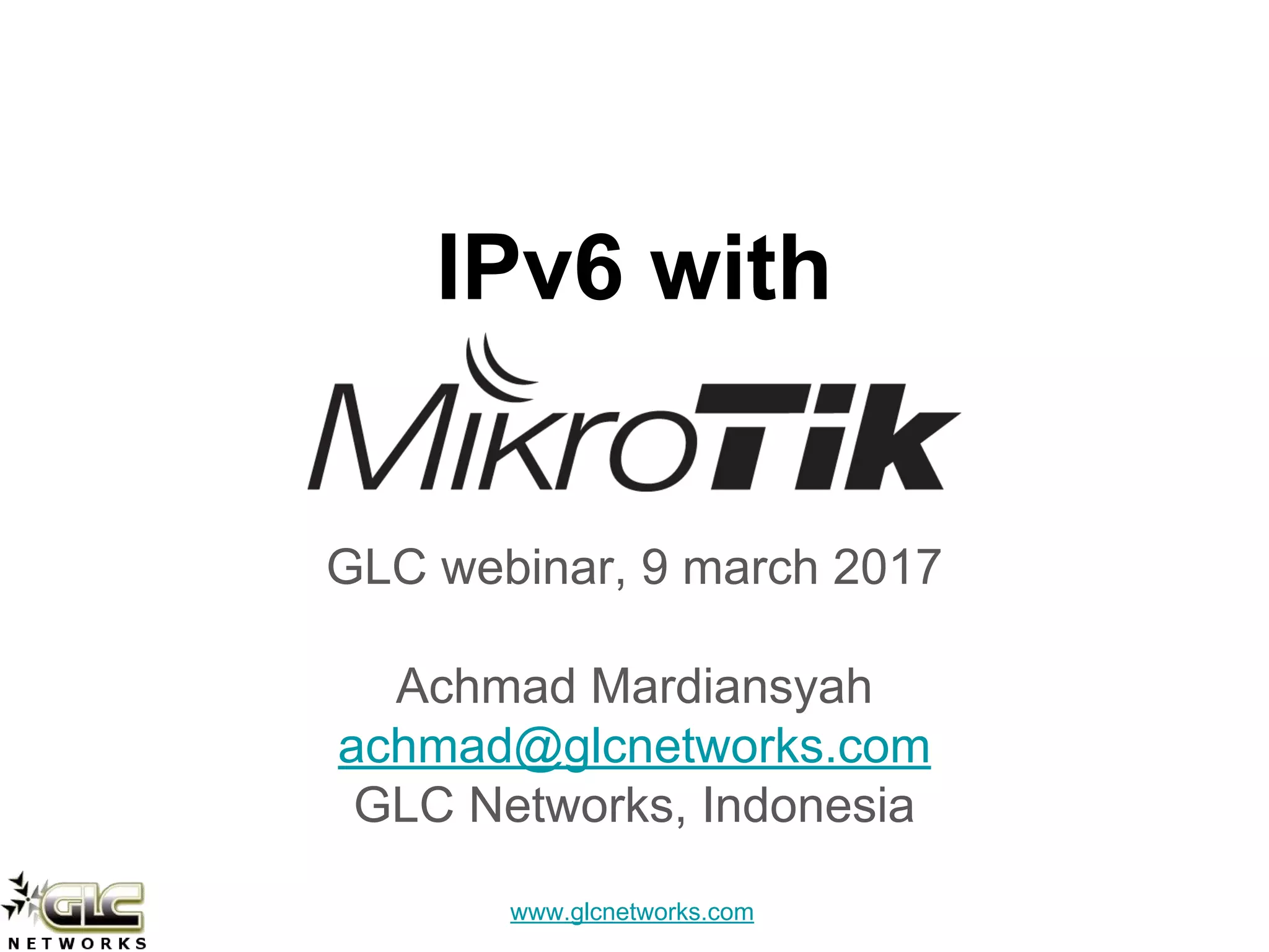 IPv6 on Mikrotik | PDF