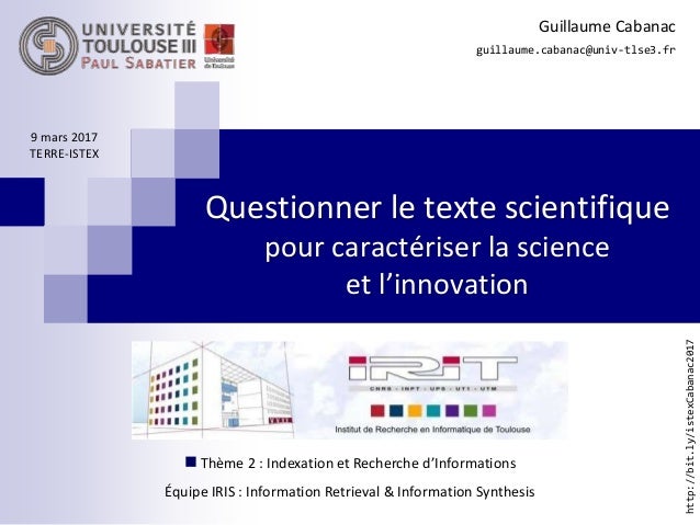 Questionner Le Texte Scientifique Pour Caractériser La Science Et Li…