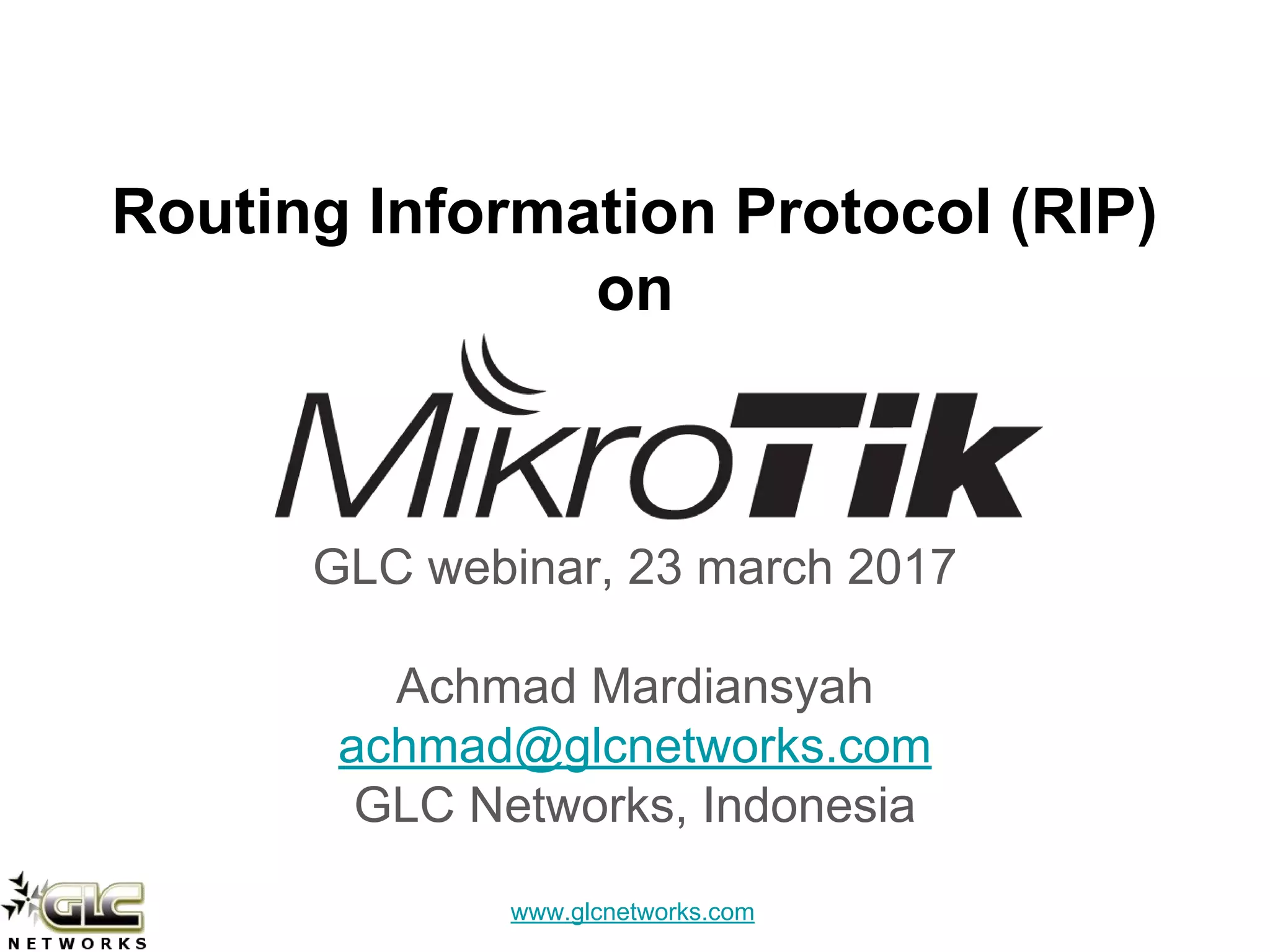 Routing Information Protocol Rip On Mikrotik Pdf