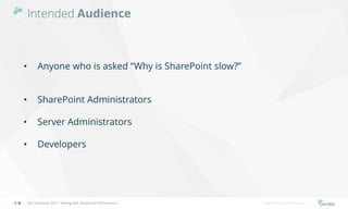 Dealing with Performance in SharePoint Server - SPSVancouver | PPT