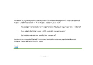Incoterms 2010 pariteti | PDF