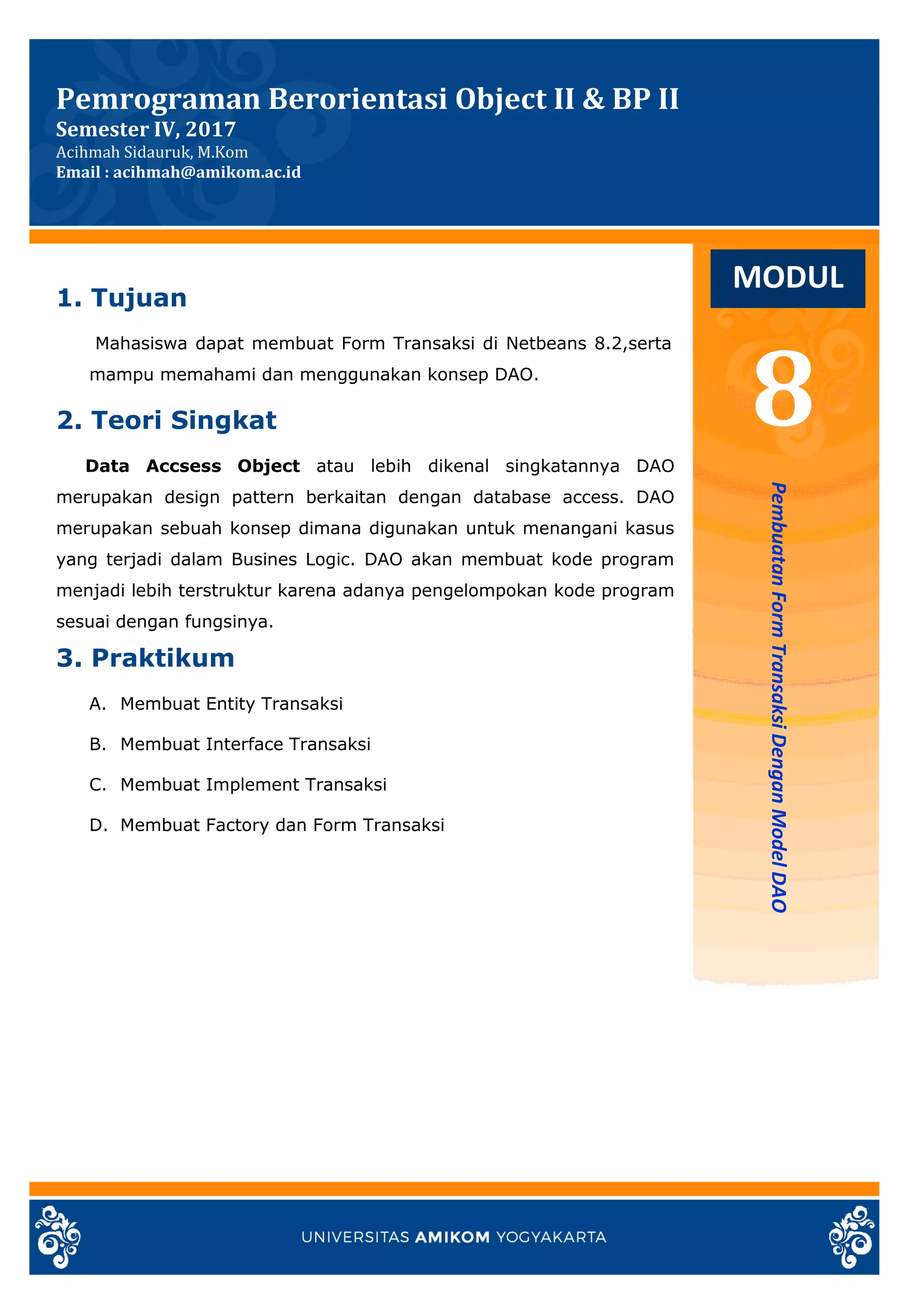 cara membuat Form Transaksi Java | PDF