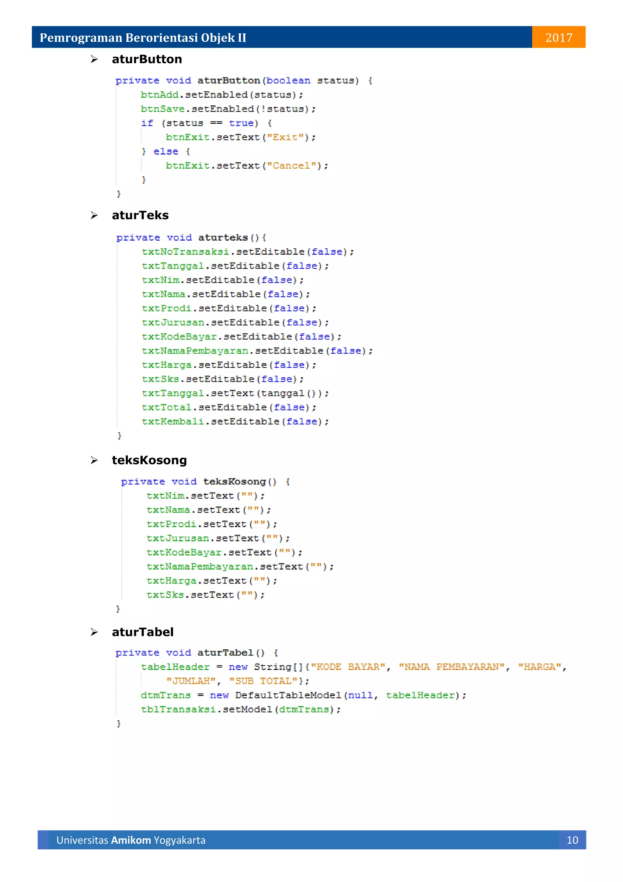 cara membuat Form Transaksi Java | PDF