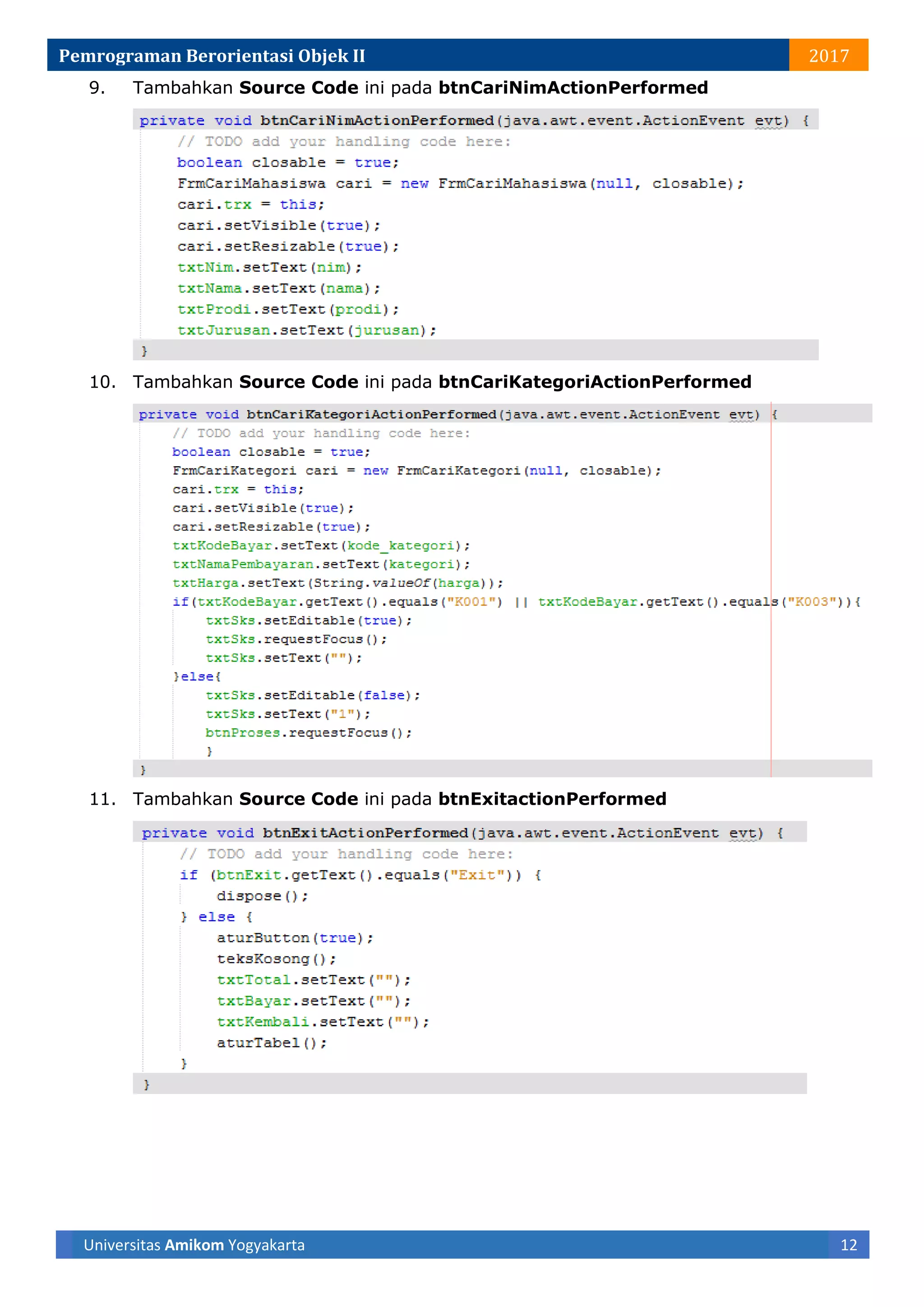 cara membuat Form Transaksi Java | PDF