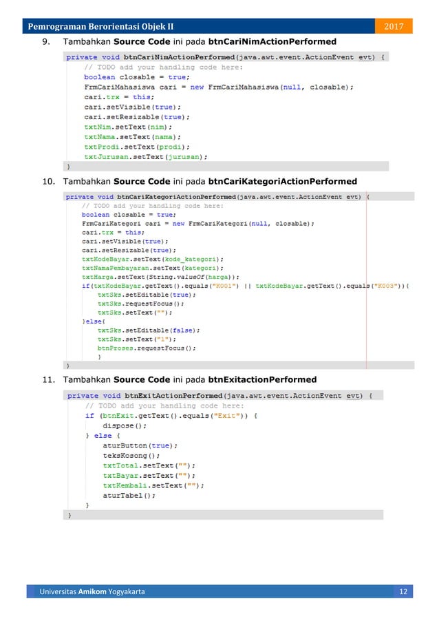 cara membuat Form Transaksi Java | PDF
