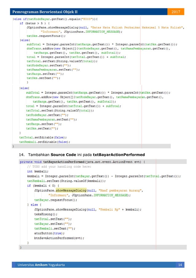 cara membuat Form Transaksi Java | PDF