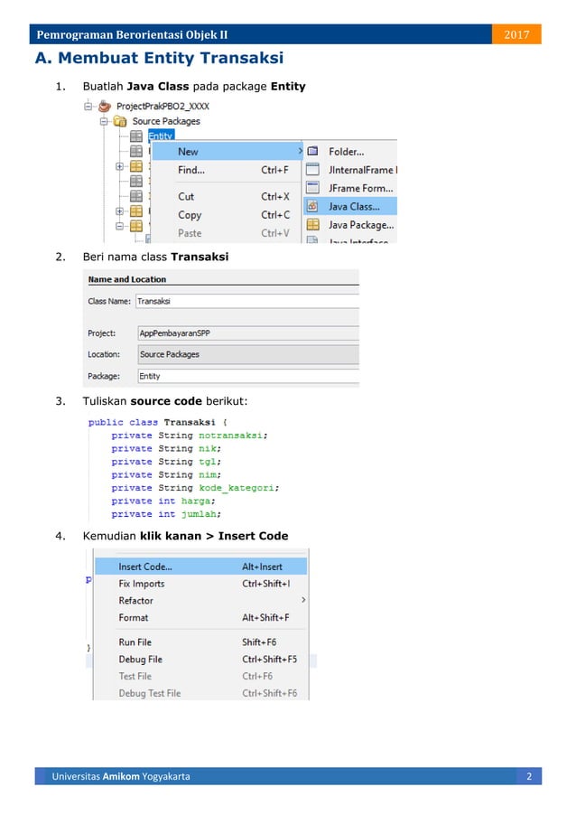 cara membuat Form Transaksi Java | PDF