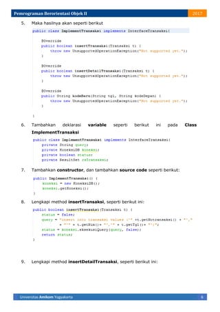 cara membuat Form Transaksi Java | PDF
