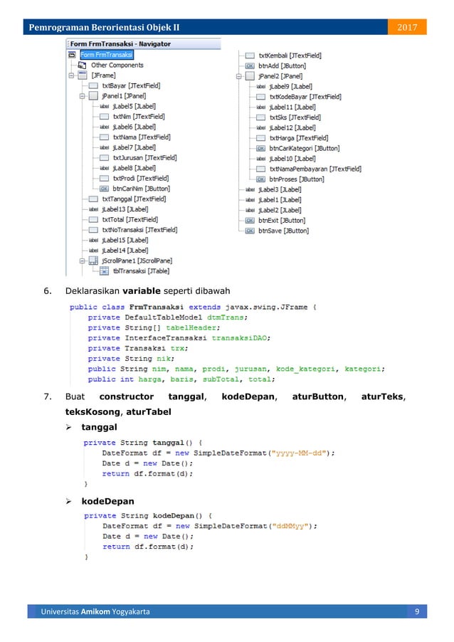 cara membuat Form Transaksi Java | PDF
