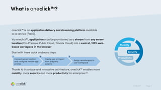 oneclick Application Delivery and Streaming Platform | PPT