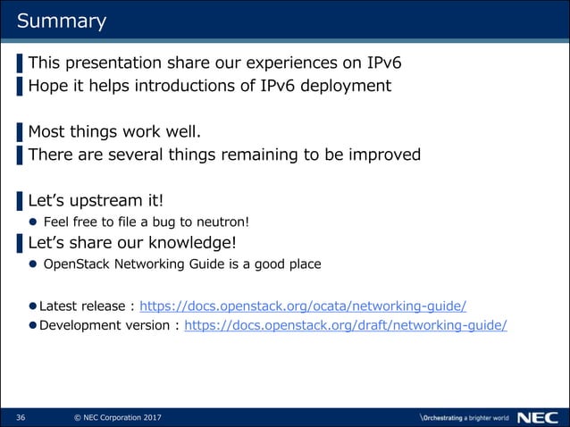 OpenStack Neutron IPv6 Lessons | PPT