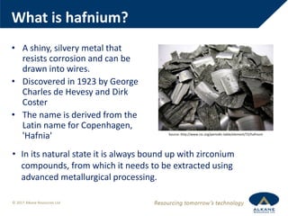 Alkane Resources - Hafnium: Cleaner power and transport, Faster, more ...