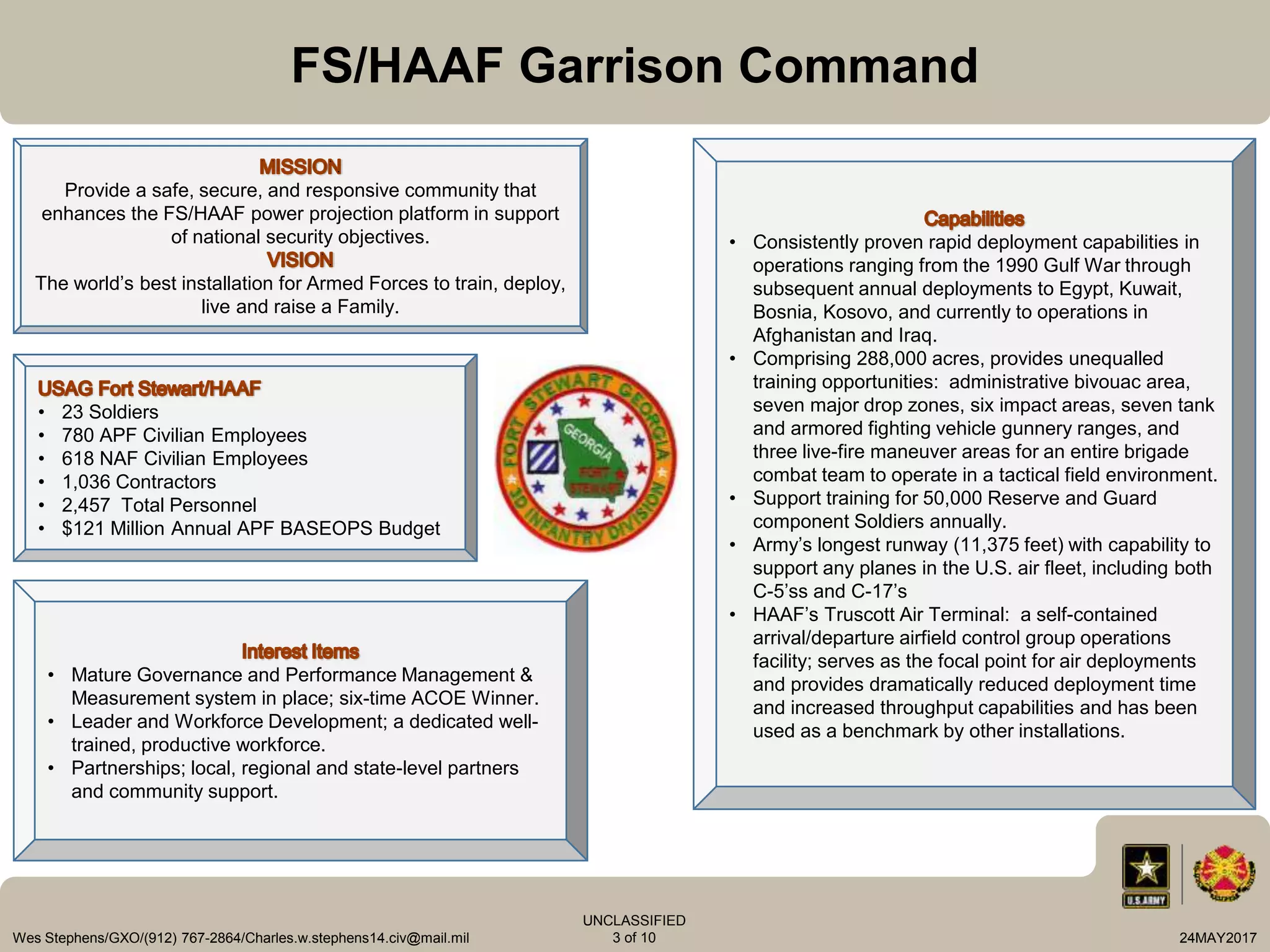 2017 State of the Garrison Fort Stewart | PPTX