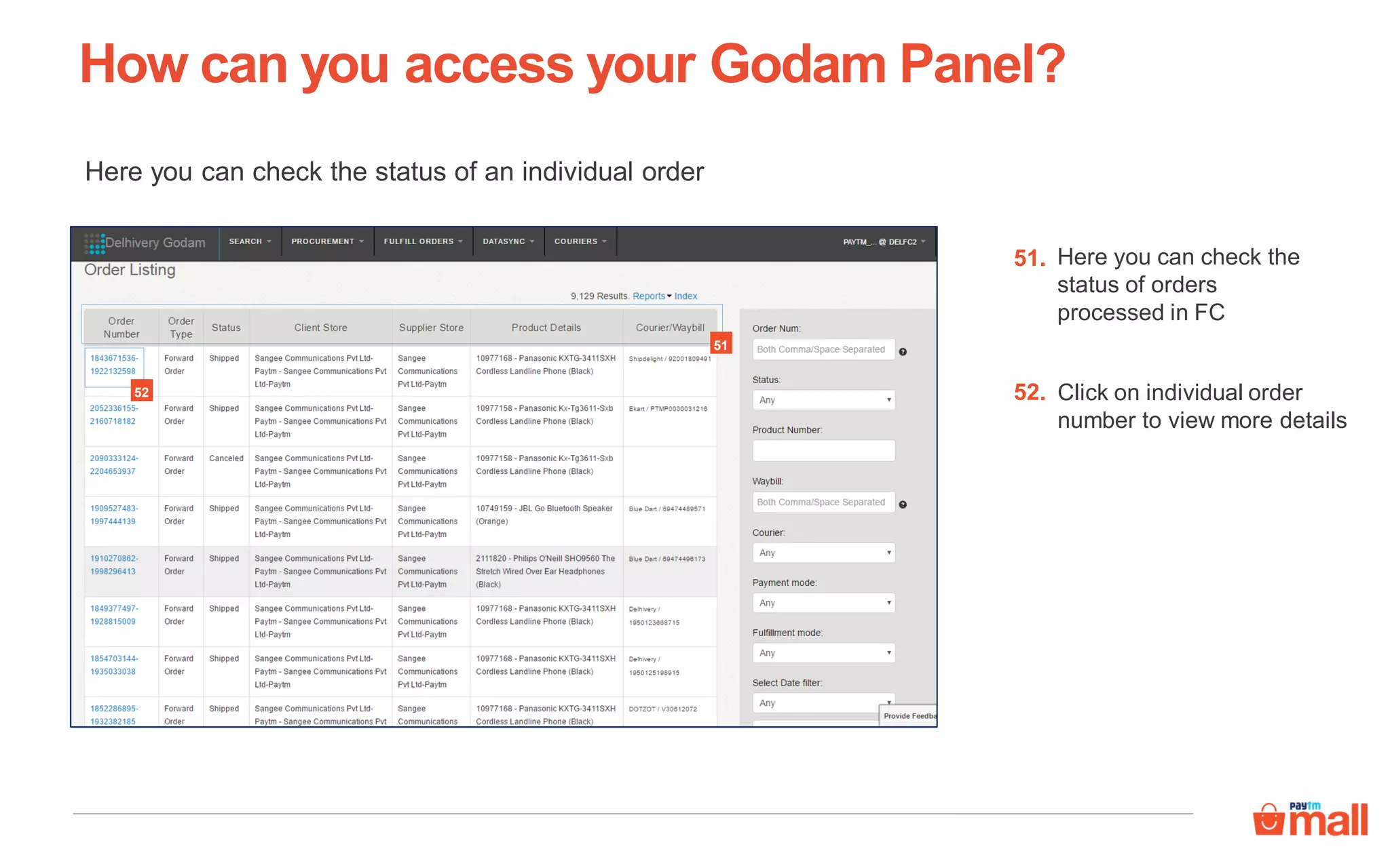 Fulfillment Center : Delhivery Godam Panel | PPT