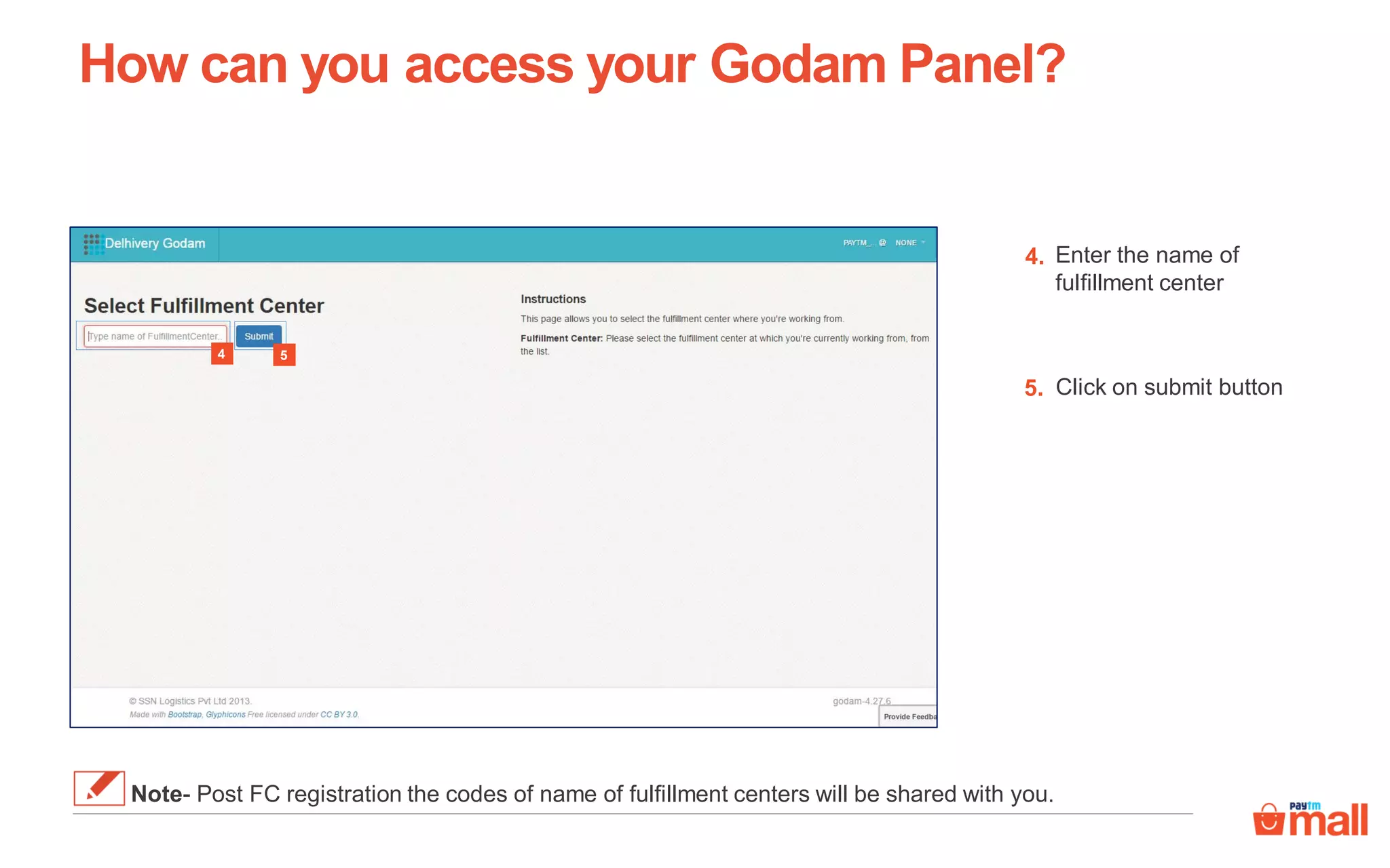 Fulfillment Center : Delhivery Godam Panel | PPT