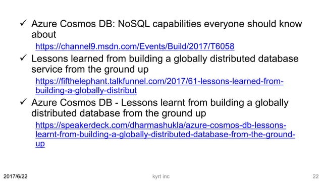 Cosmos DB 入門 multi model multi API編 | PPT