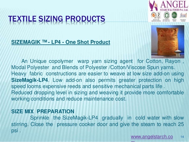 Textile Sizing Product - Angel Starch & Food Pvt Ltd