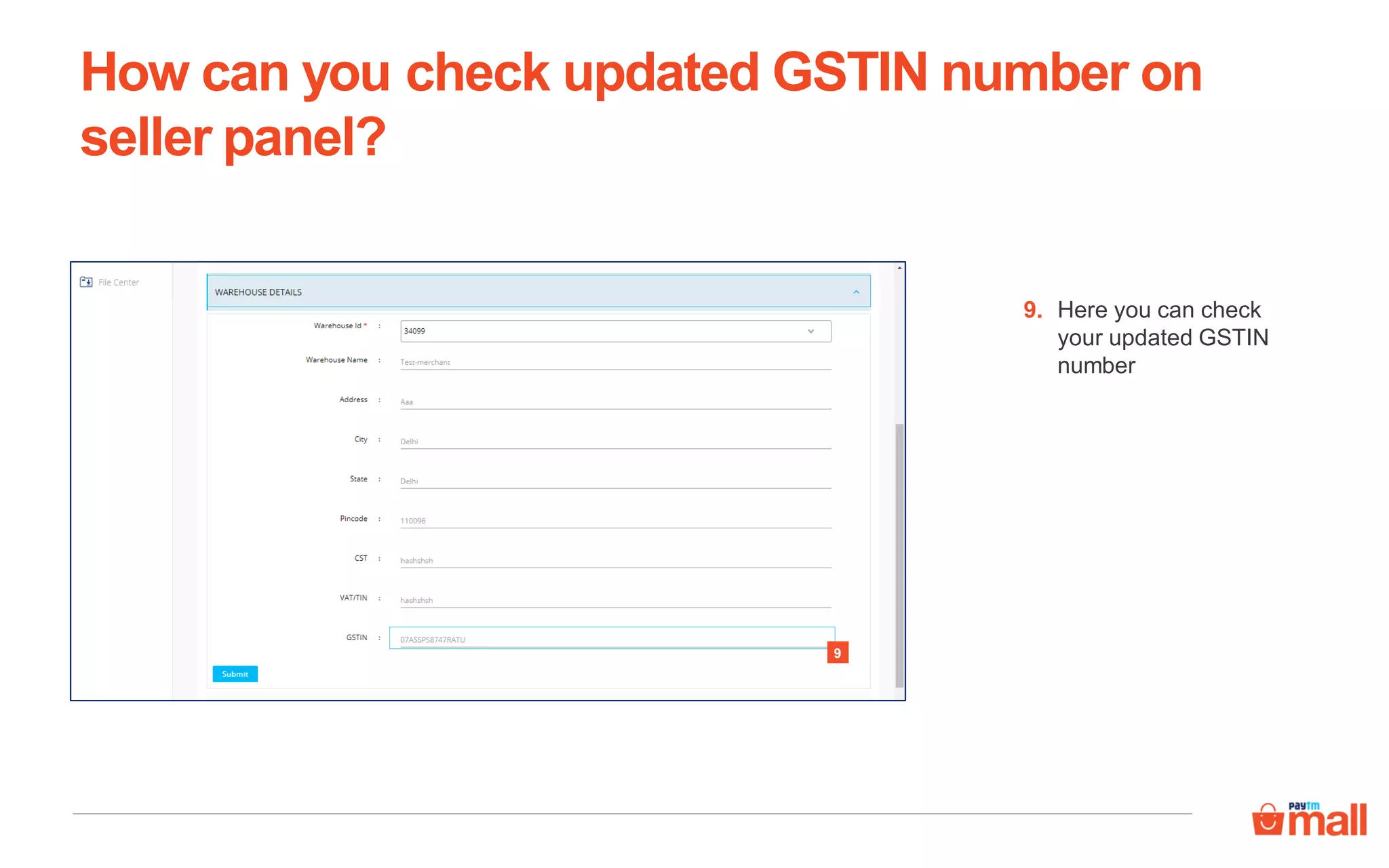 Check updated GSTIN number on seller panel | PPT