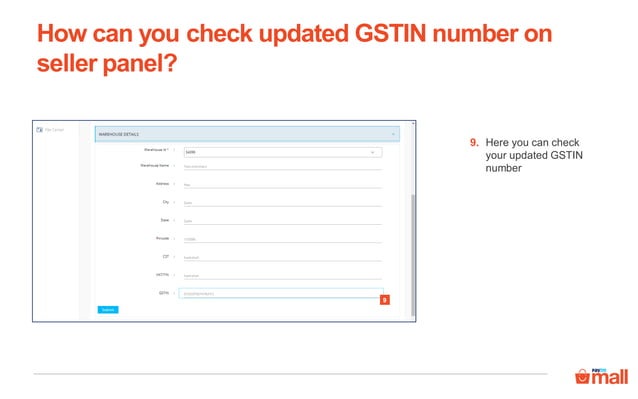 Check updated GSTIN number on seller panel | PPT