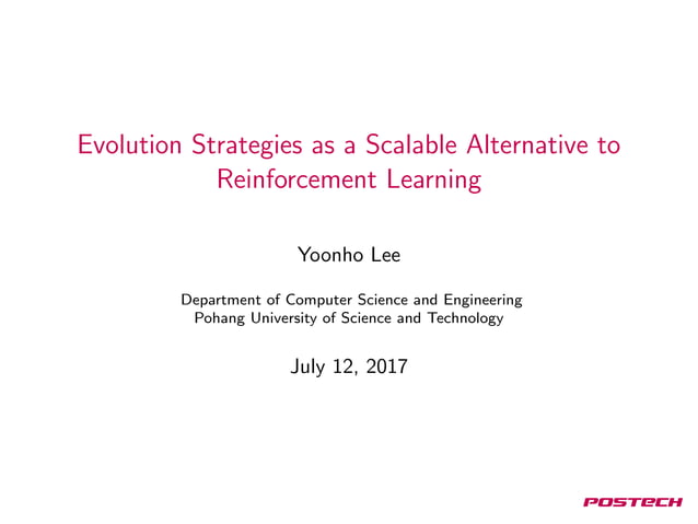Evolution Strategies as a Scalable Alternative to Reinforcement ...
