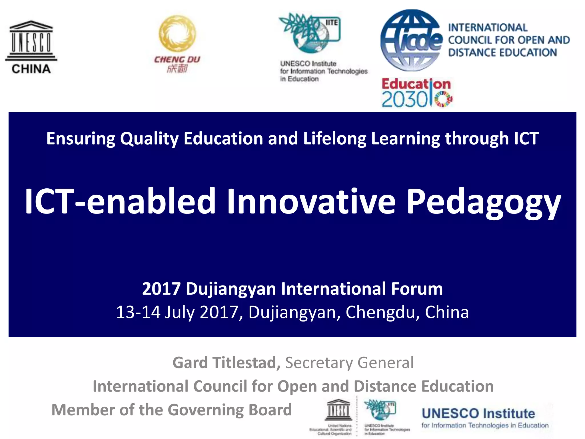 ICT-enabled Innovative Pedagogy | PPT