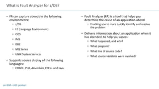 Fault Analyzer for z/OS Overview | PDF