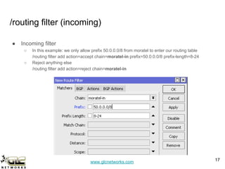 BGP filter with mikrotik | PDF