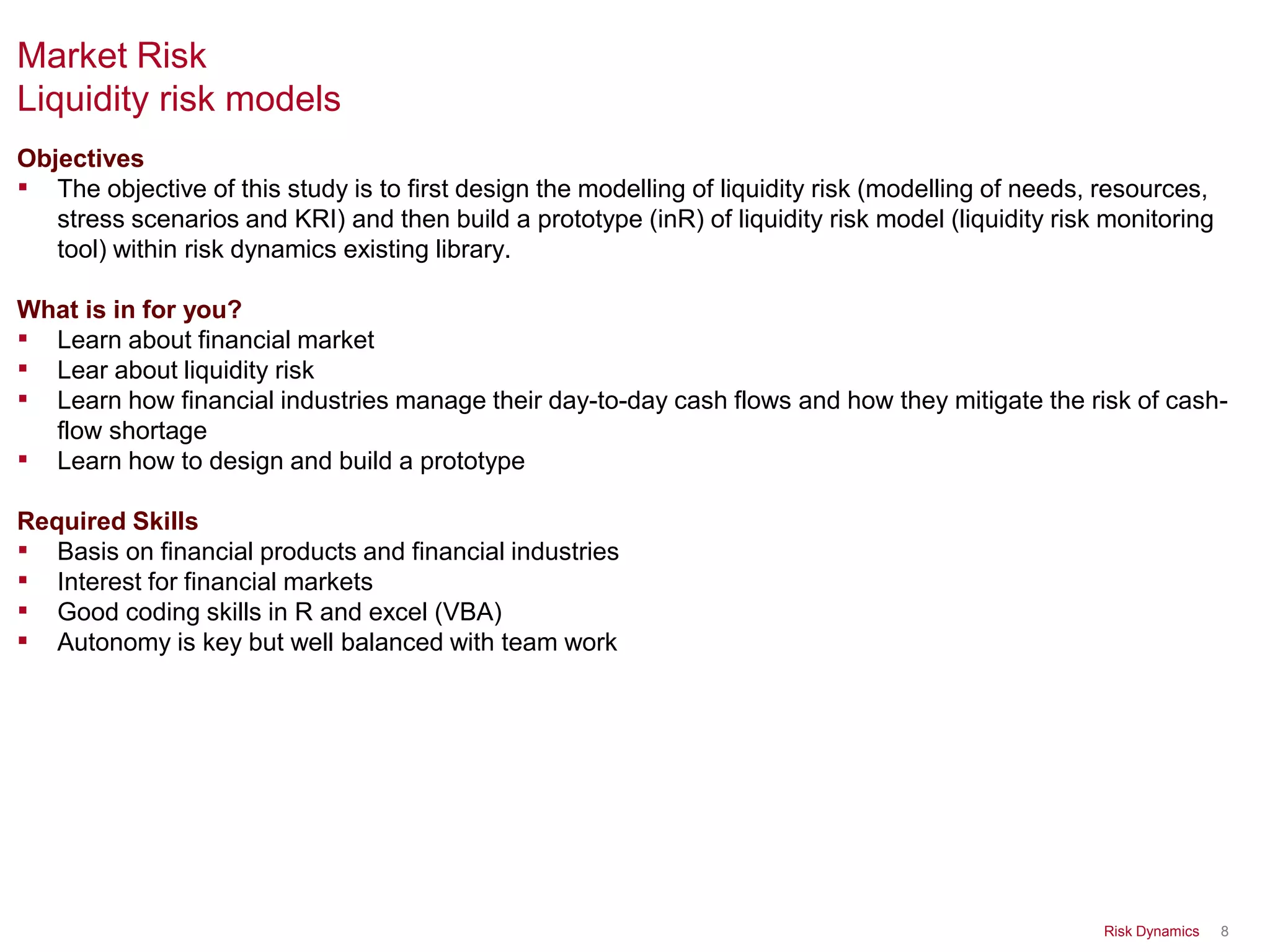Risk Dynamics Internship | PPTX | Business Accounting & Finance | Business
