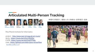 ArtTrack: Articulated Multi-Person Tracking in the Wild : CV勉強会関東 | PPT | Free Download