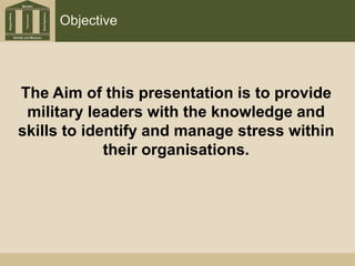 Stress Management: An Army Officer's Perspective | PDF