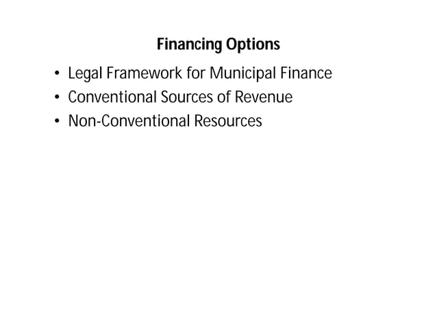 Resource mobilization for Urban infrastructure | PPT