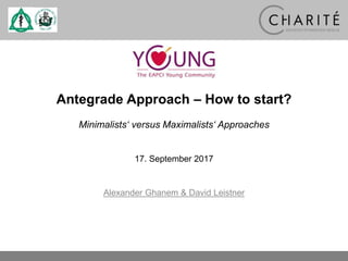 Antegrade approach – how to start? Views of a minimalist and a ...