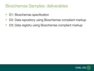 Bioschemas for Biosamples | PPT