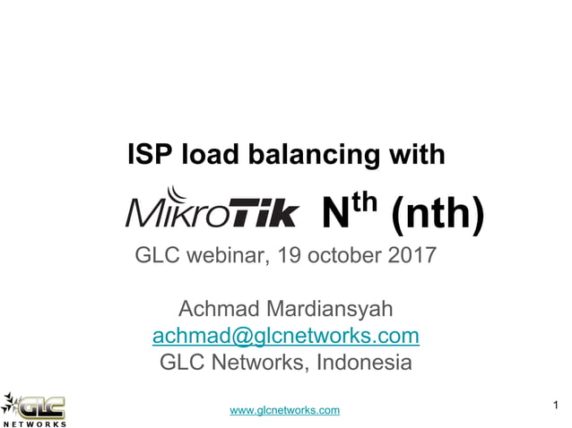 Isp Load Balancing With Mikrotik Nth Pdf Web Conferencing Computer Software And Applications