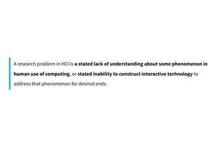 HCI Research as Problem-Solving | PDF