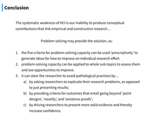 HCI Research as Problem-Solving | PDF