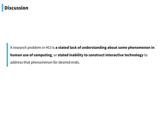 HCI Research as Problem-Solving | PDF