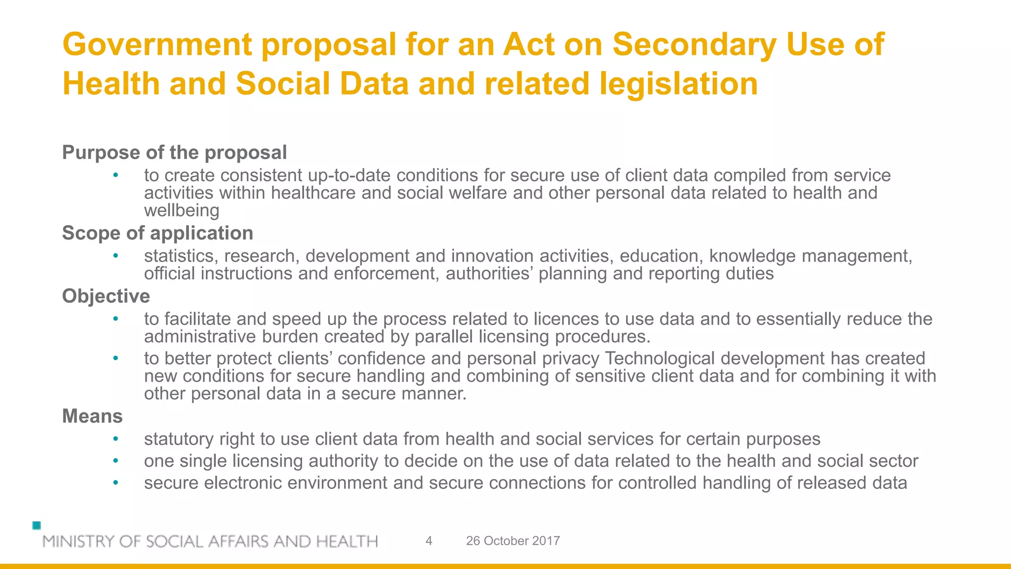 Secondary use of health and social data | PPT