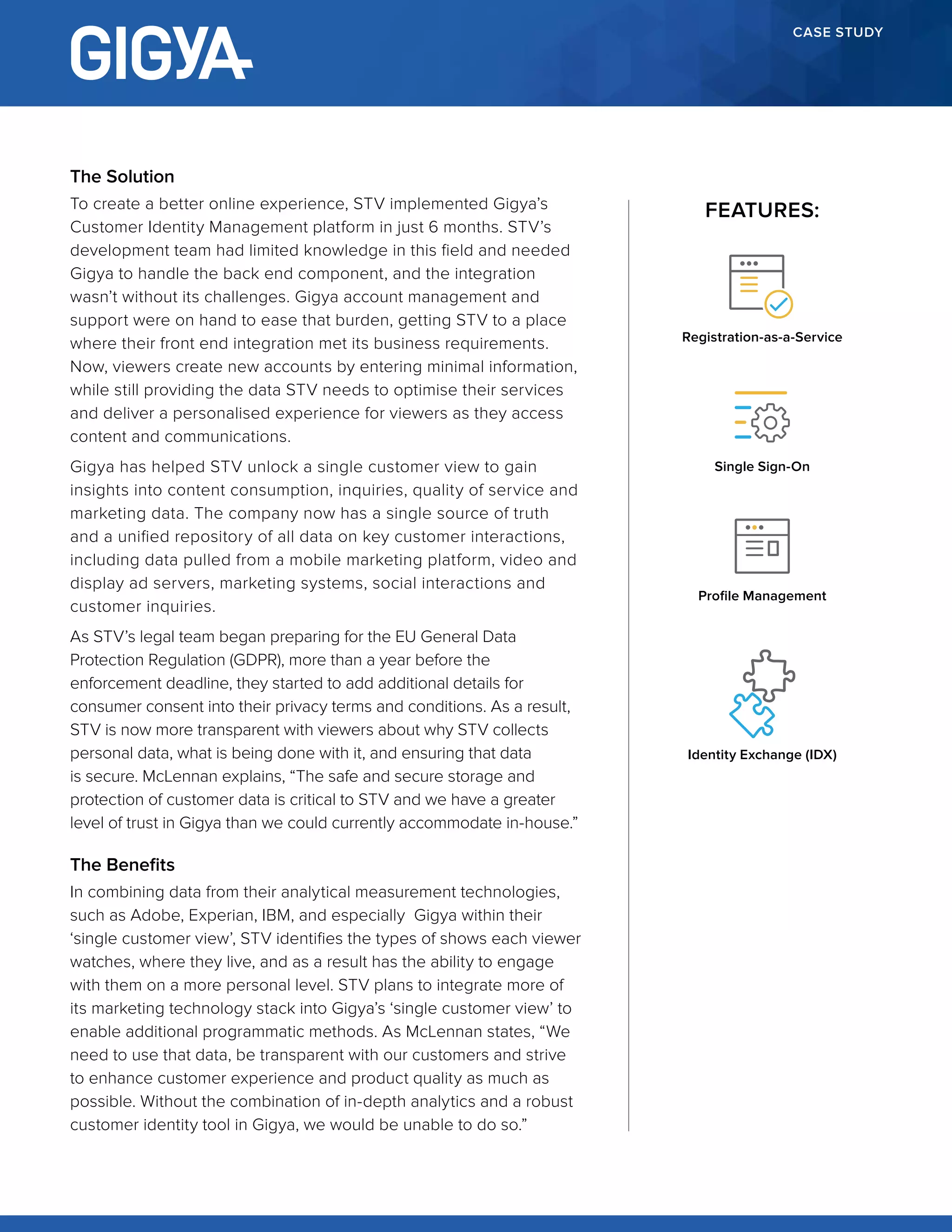 Case Study: STV Boosts Viewer Engagement and Campaign Yields with Gigya | PDF