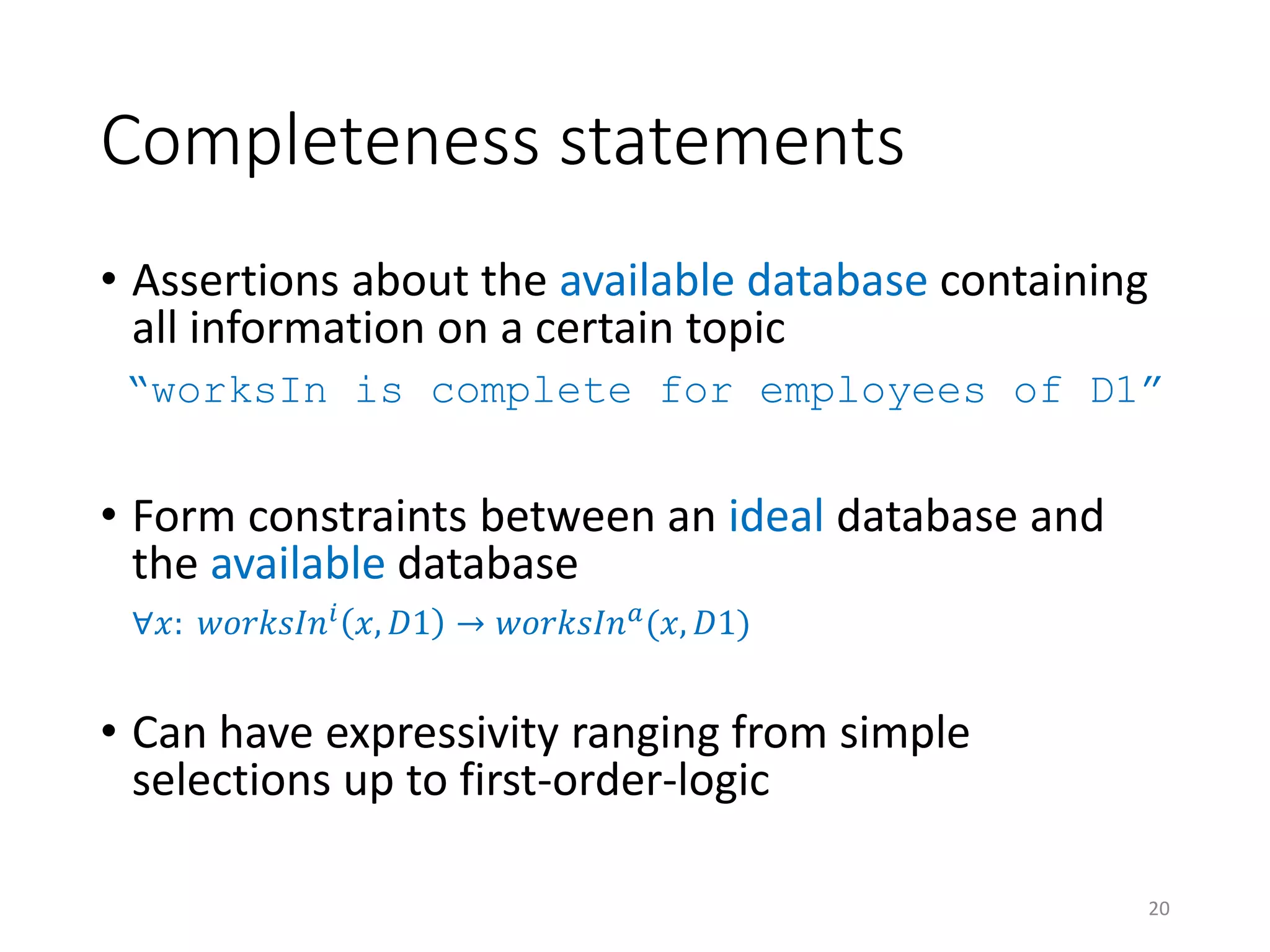 What knowledge bases know (and what they don't) | PPTX