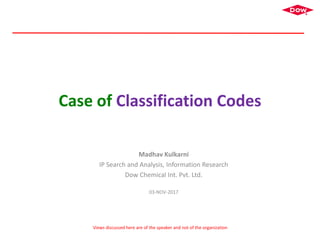 II-PIC 2017: Case of Classification Codes | PPT