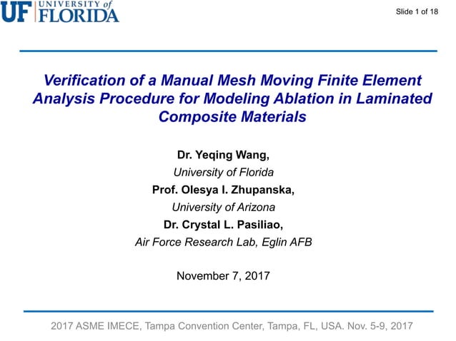 Verification Of A Manual Mesh Moving Finite Element Analysis Procedure
