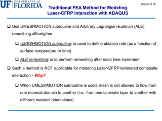 Verification of a Manual Mesh Moving Finite Element Analysis Procedure ...