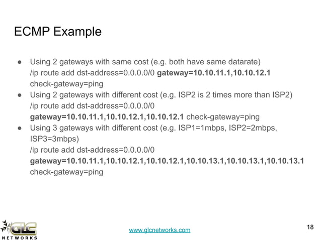ISP Load Balancing with Mikrotik ECMP | PPT