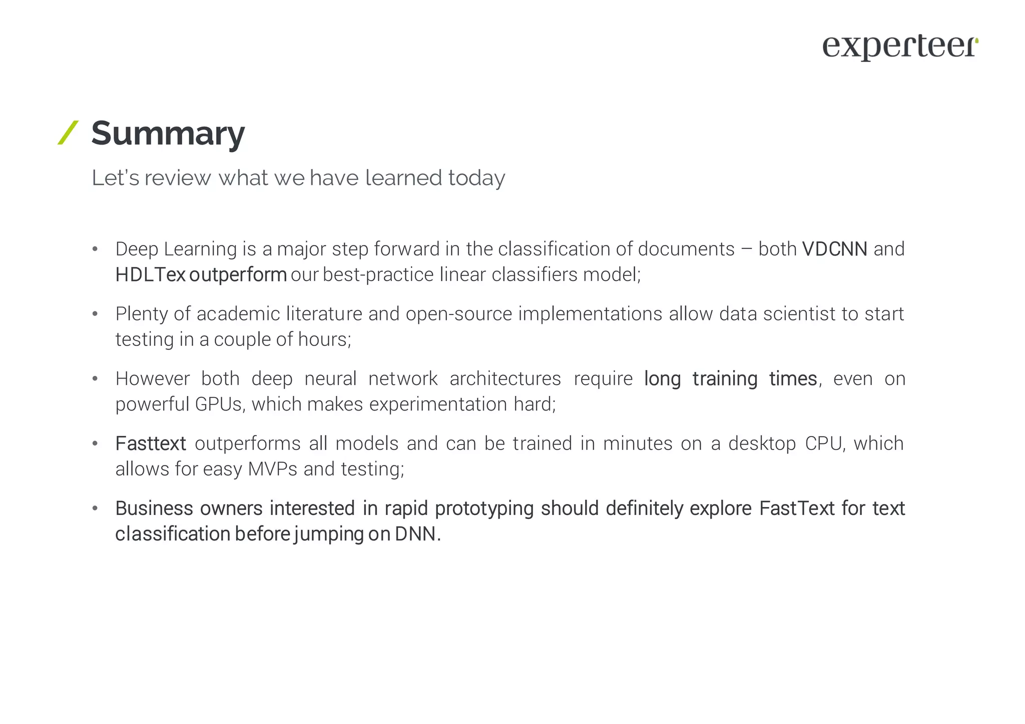 Applied Deep Learning for Text Classification - Examples from the HR ...