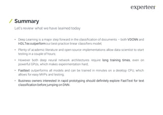 Applied Deep Learning for Text Classification - Examples from the HR Industry | PPT