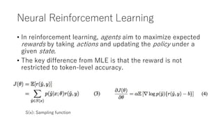 Grammatical Error Correction with Neural Reinforcement Learning | PPT
