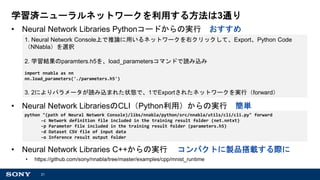 20171206 Sony Neural Network Console 活用テクニック | PPT