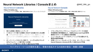 20171206 Sony Neural Network Console 活用テクニック | PPT