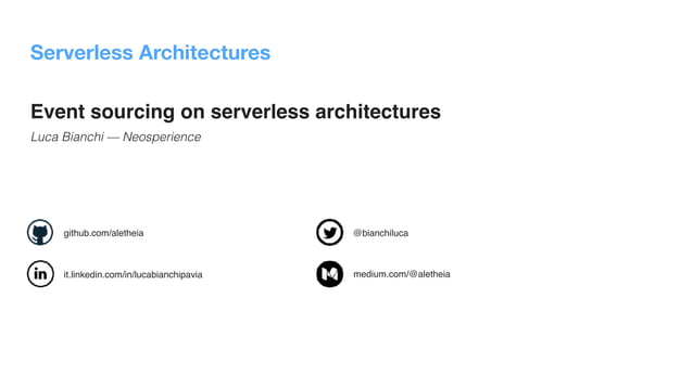 Serverless Event Sourcing | PPT